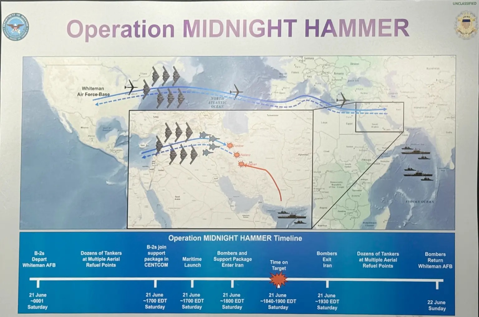 Inside Operation Midnight Hammer: US Dropped 14 Bunker-Buster Bombs On ...