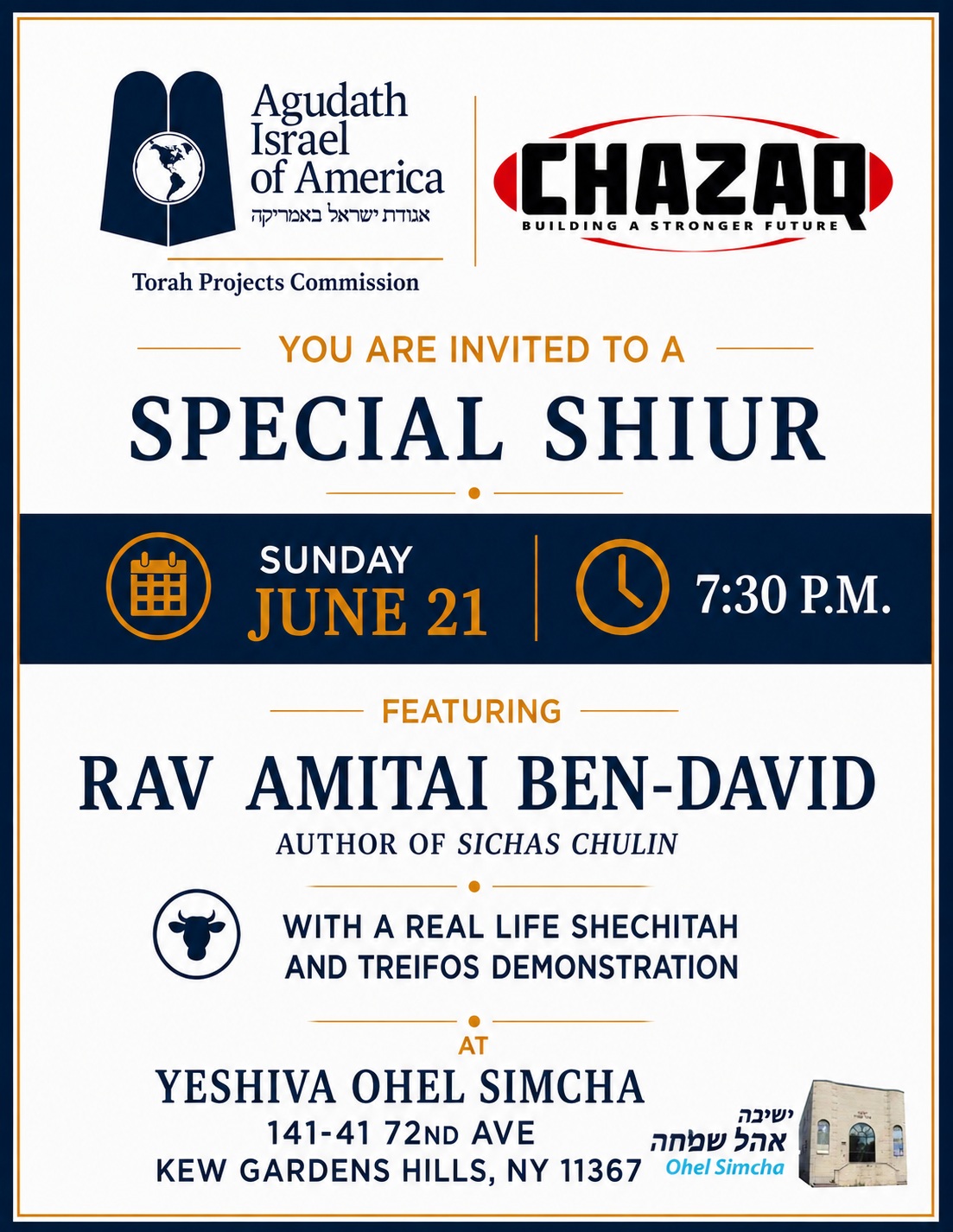 TONIGHT IN QUEENS: Special Shechitah and Treifos Demonstration Shiur ...